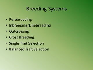 Breeding systems | PPTX