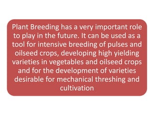 Breeding techniques in self pollinated crops presentation | PPTX