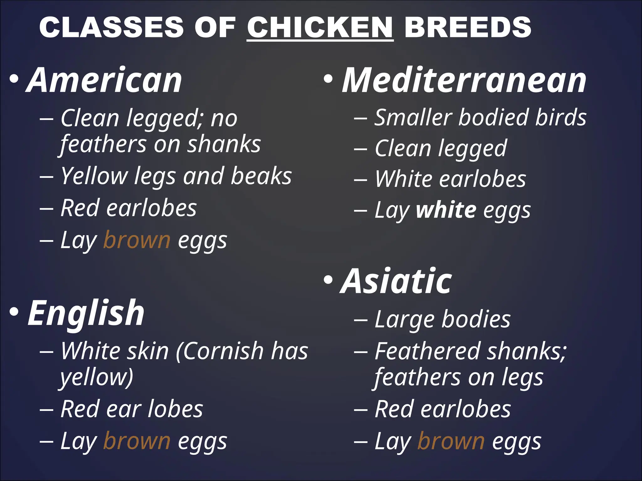 Breeds of chicken. and their classification | PPT