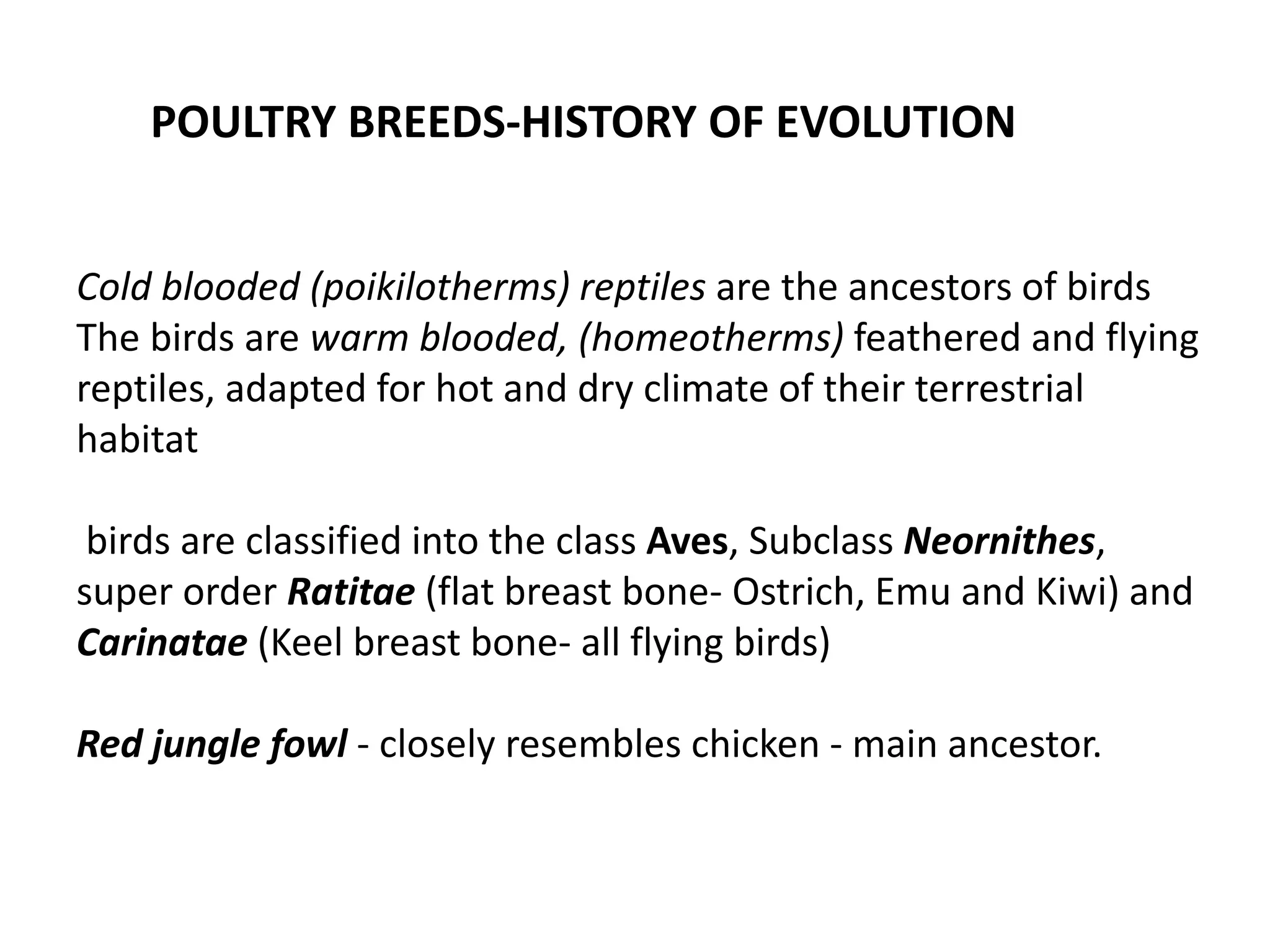classification poultry breeds (chicken, turkey, duck and quail) | PPTX