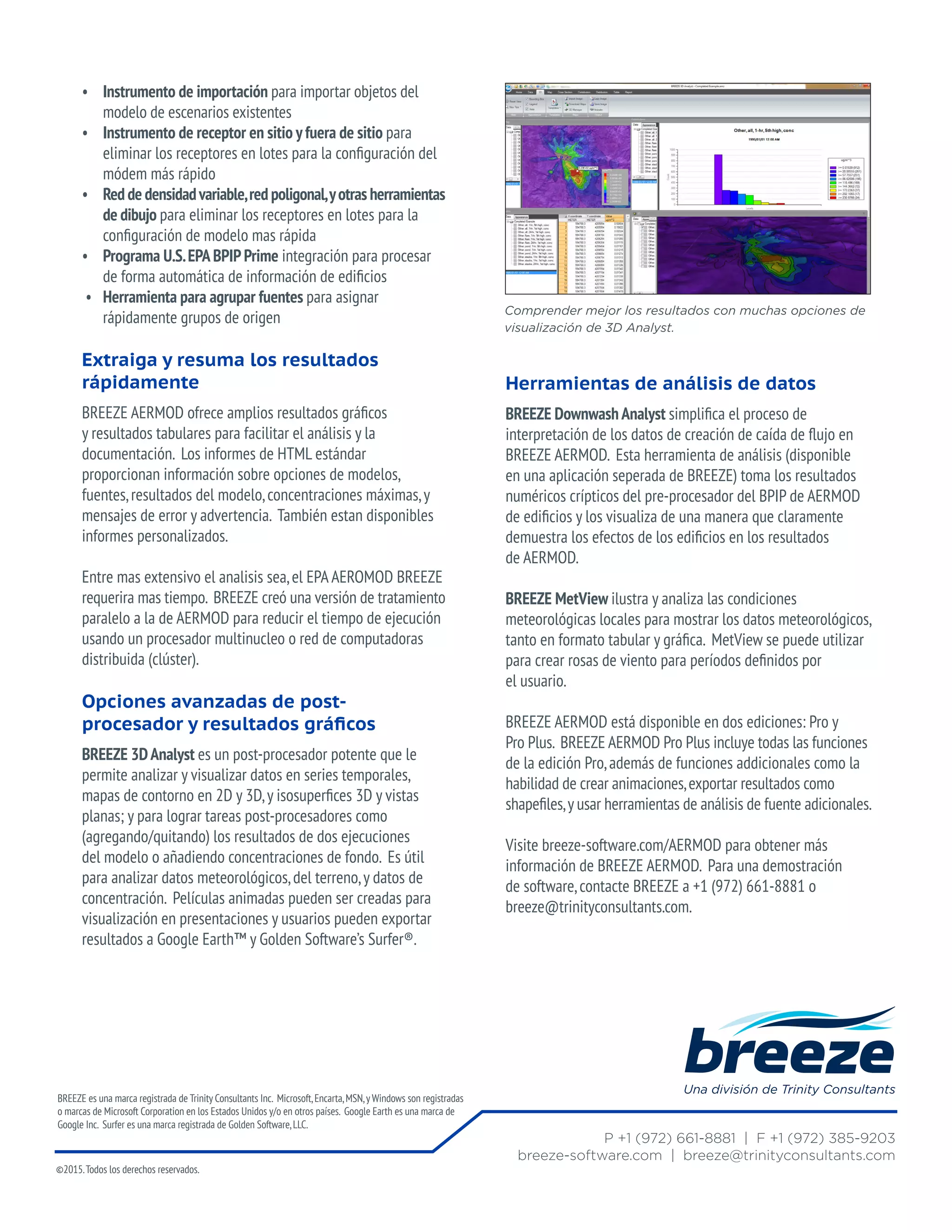 BREEZE AERMOD ISC Tech Sheet: Espanol | PDF