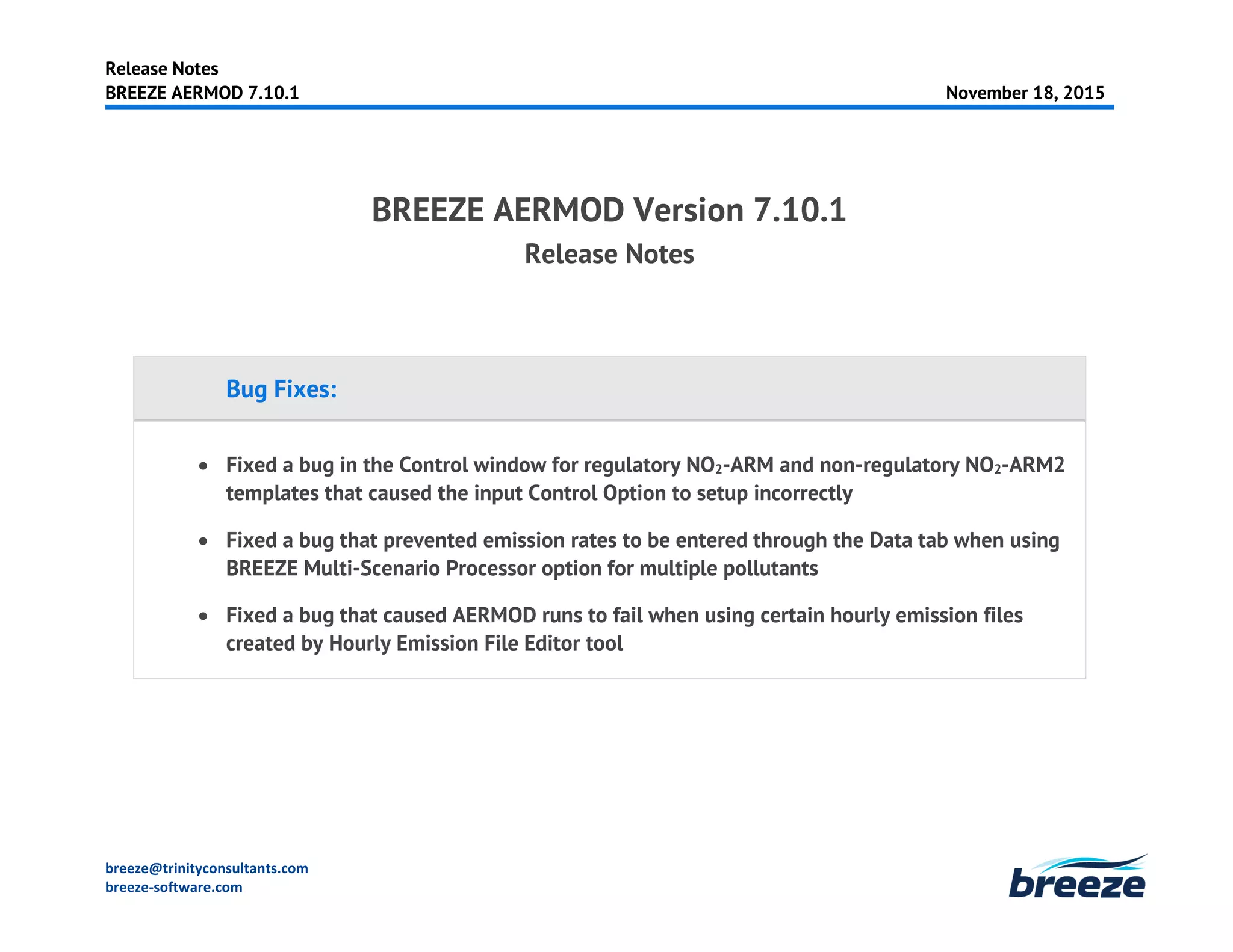 BREEZE AERMOD 7.10.1 Release Notes | PPT