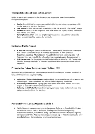 Breeze Airways DUB Terminal+1-8888390502 | PDF