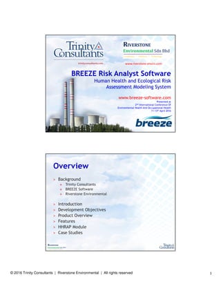 BREEZE Risk Analyst software (ICEOH 2016) | PDF