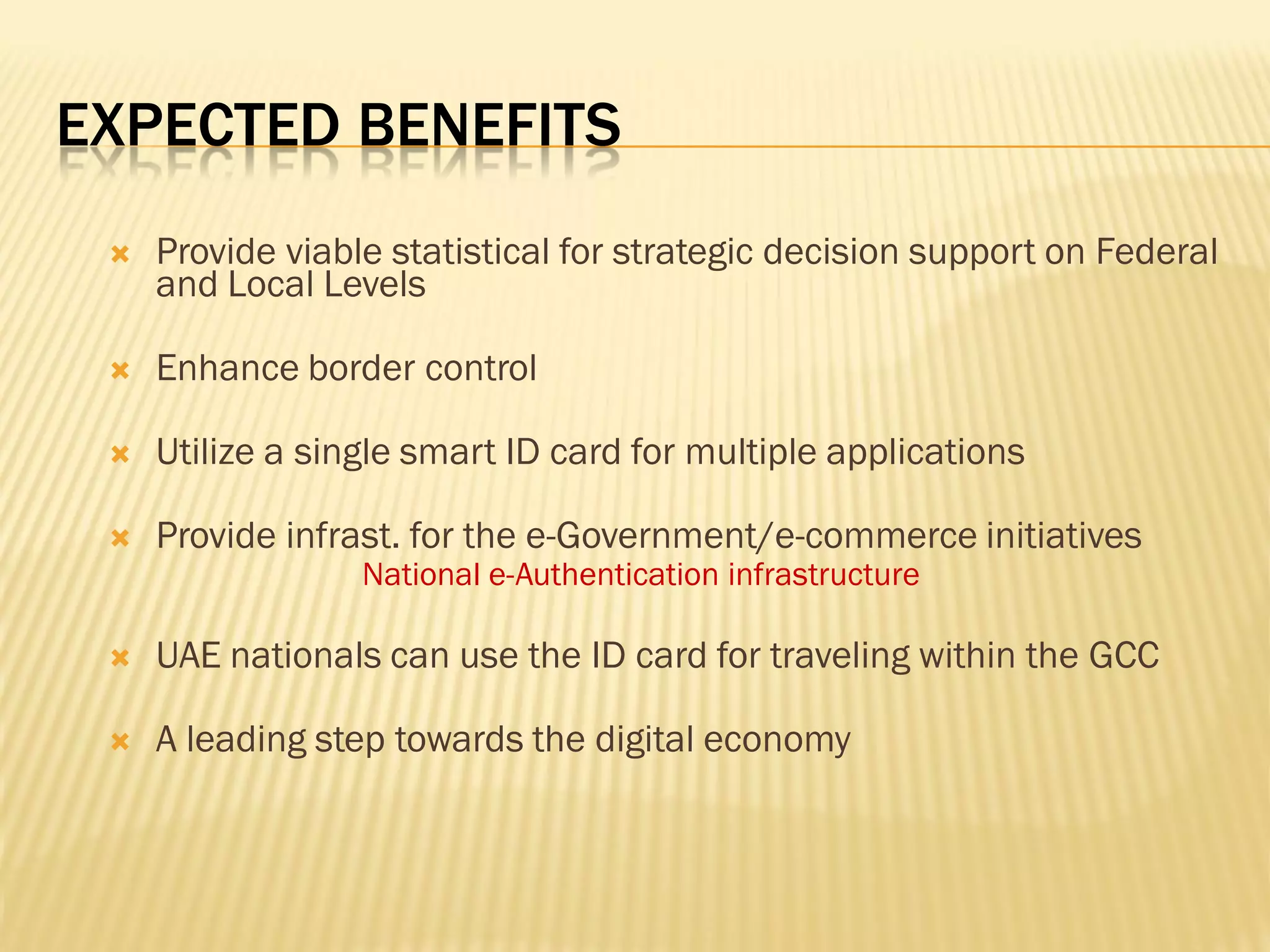 BRIEFING ON THE UAE NATIONAL ID CARD PROJECT | PDF