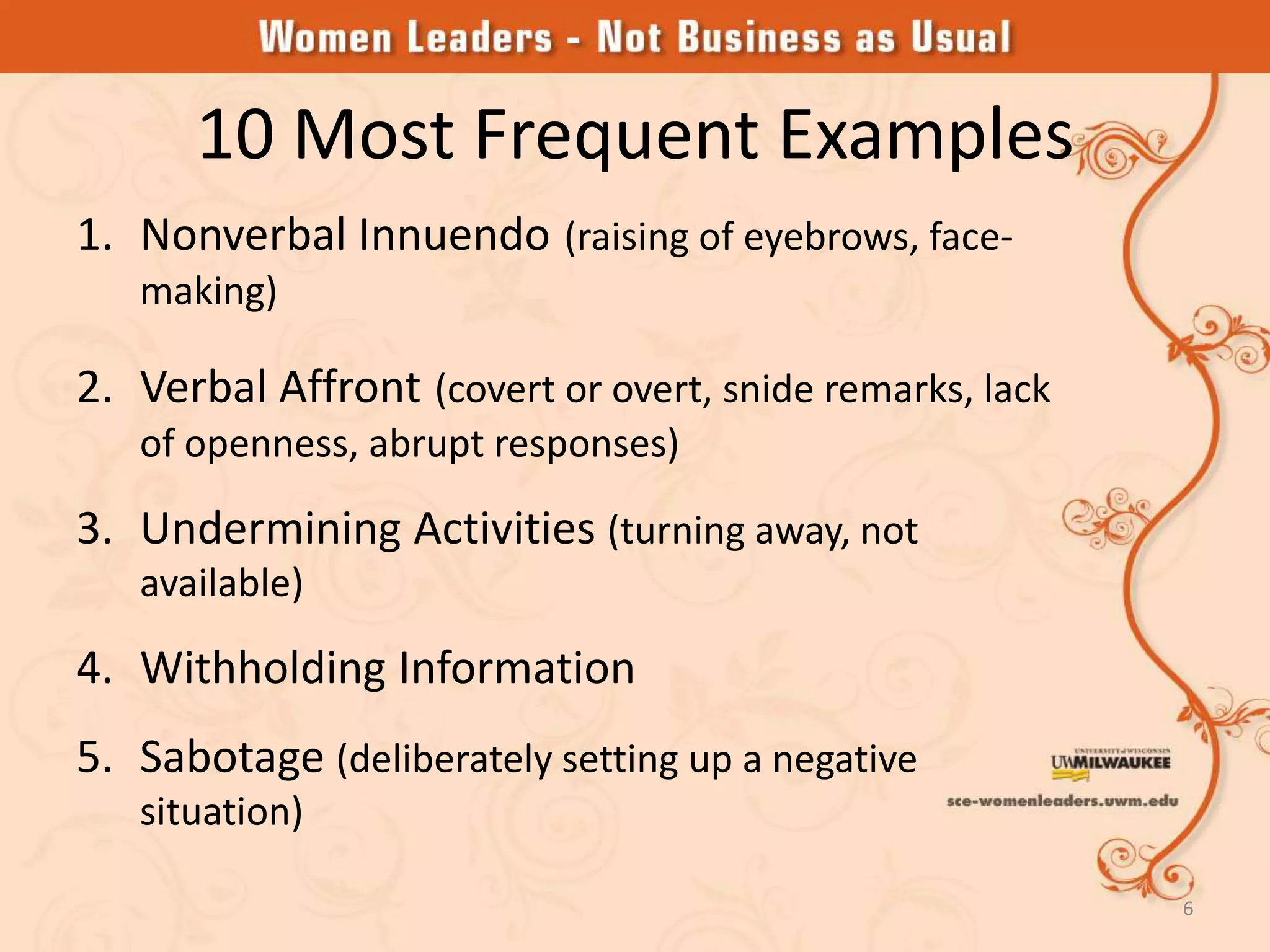 Brenda bowers co-workers cliques conflicts | PPTX