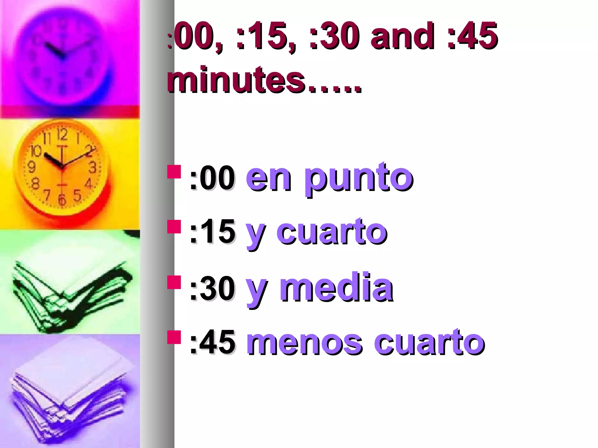 Brenda eastman telling time-in-spanish | PPT