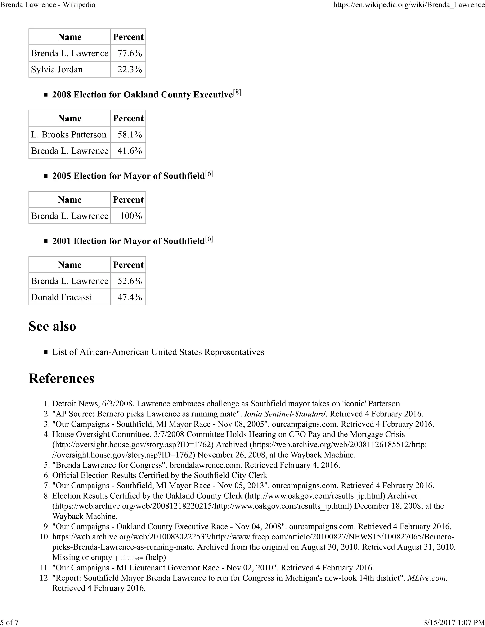 Brenda lawrence wikipedia (highlighted) | PDF
