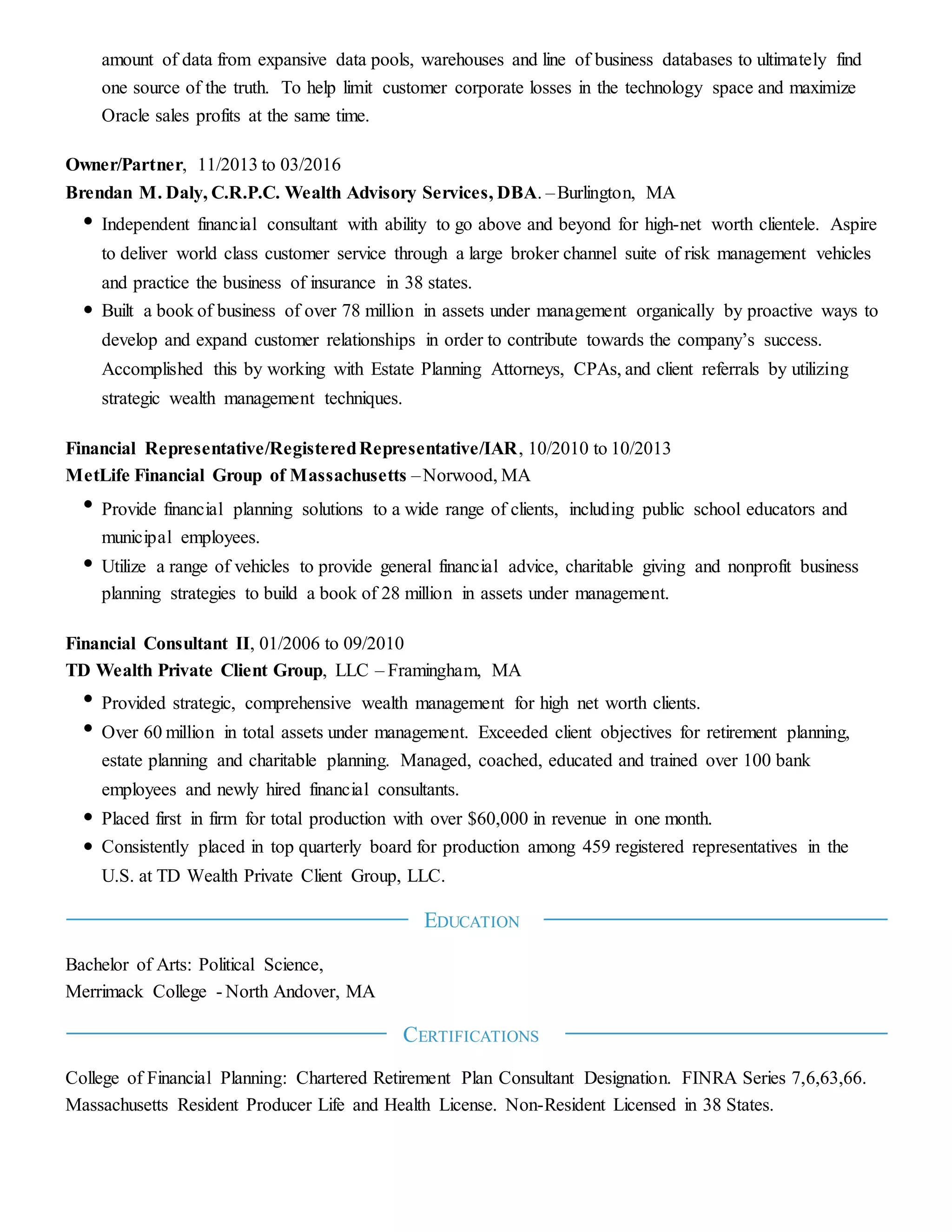 Brendan daly resume 2017 (2) | DOCX