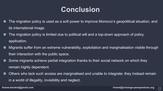 Sub-Saharan migrants’ life circumstances under the new Moroccan ...