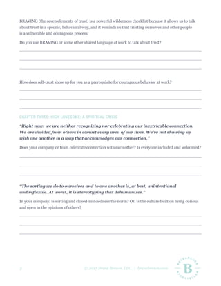 Brene Rrown's Braving the wilderness at work | PDF