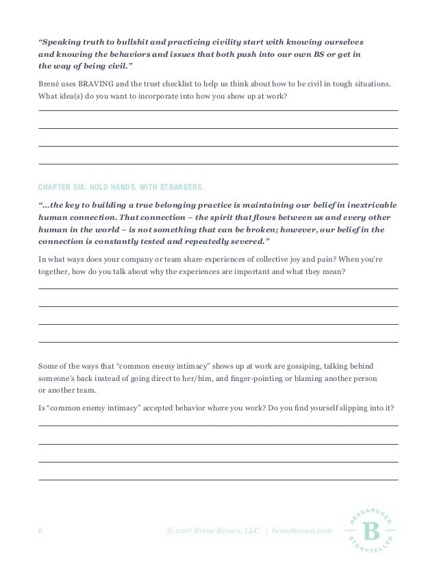 Brene brown braving the wilderness summary - lsacore