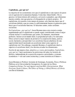 Capitalismo ¿por qué no? - Jason Brennan | PDF