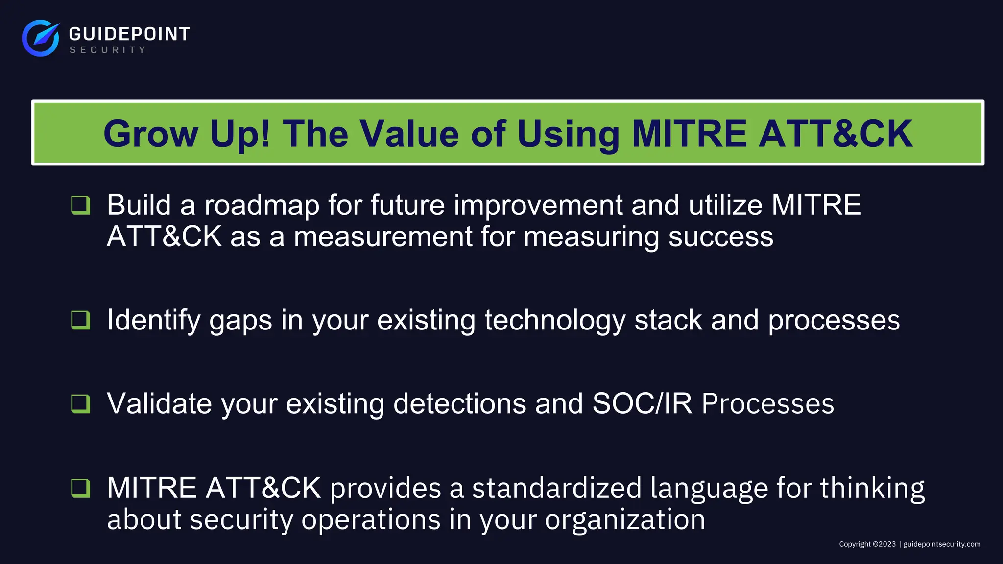 Grow Up! Evaluating and Maturing Your SOC using MITRE ATT&CK | PDF