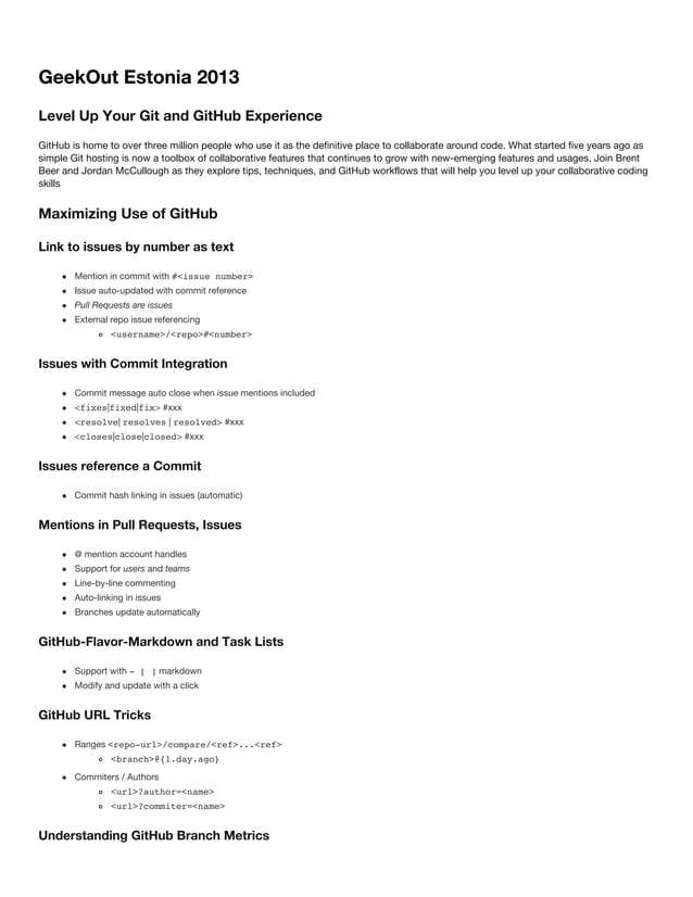 Level Up Your Git and GitHub Experience by Jordan McCullough and Brent Beer | PDF