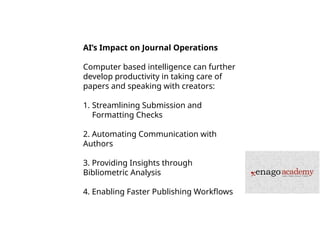 Articifical Intelligence (AI) in adademic publicartion | PPT