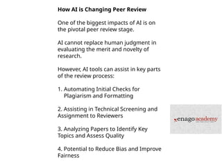 Articifical Intelligence (AI) in adademic publicartion | PPTX