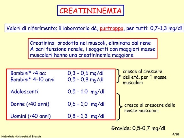 Brescia valuatazione funzione renale