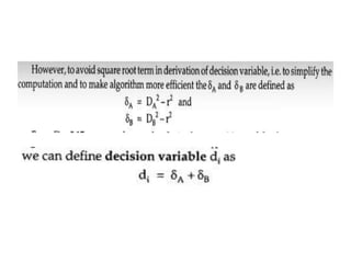 Bresenham-Circle-drawing-algorithm, Midpoint Circle Drawing Algorithm | PPTX