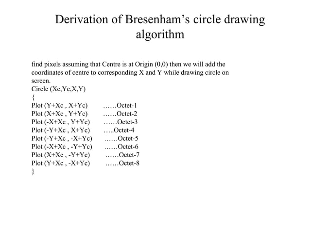 bresenham circle algorithm .ppt