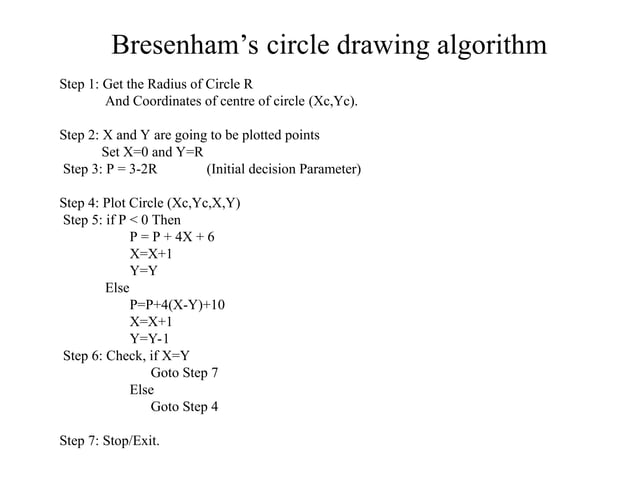 bresenham circle algorithm .ppt