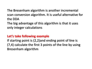 Bresenham Line Drawing Algorithm | PPTX | Science