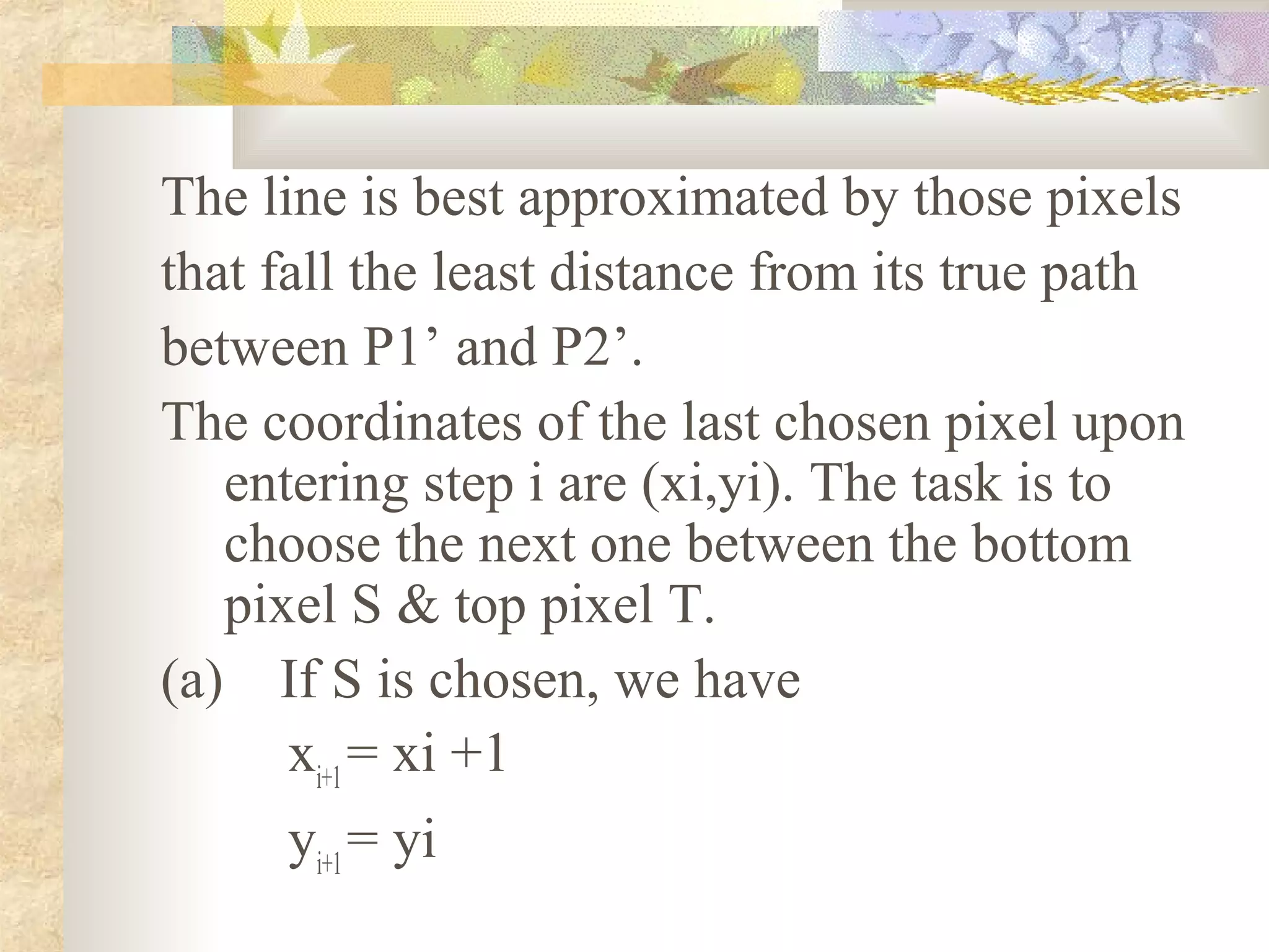 Bresenham's line algo. | PPT