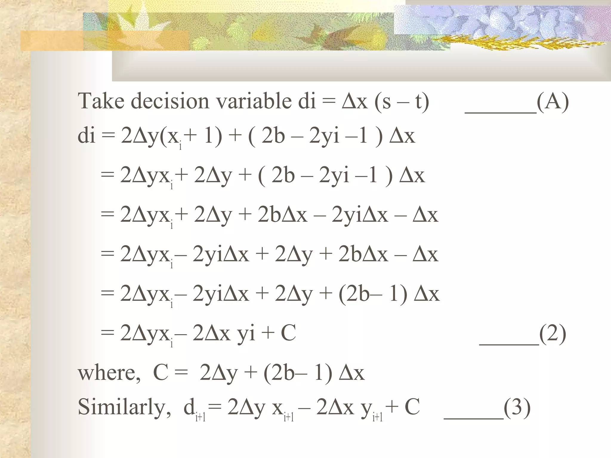 Bresenham's line algo. | PPT