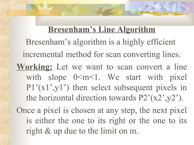 Bresenham's line algo. | PPT