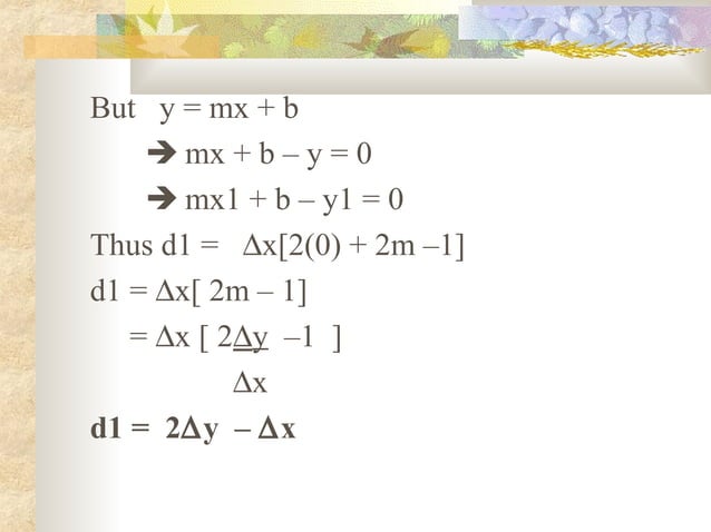 Bresenham's line algo. | PPT