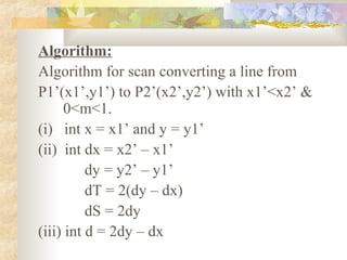 Bresenham's line algo. | PPT