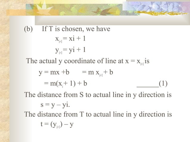 Bresenham's line algo. | PPT