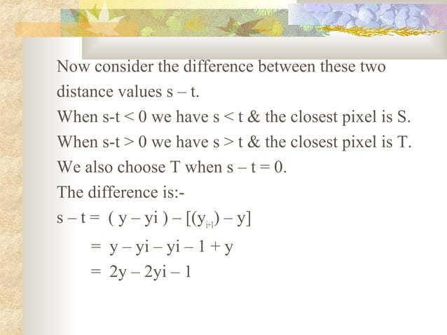Bresenham's line algo. | PPT