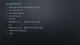Bresenham's line drawing algorithm | PPTX