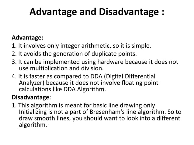 Bresenhams Line Drawing Algorithm Ppt