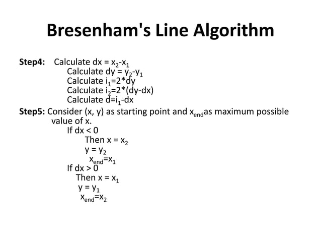 Bresenham's line drawing algorithm