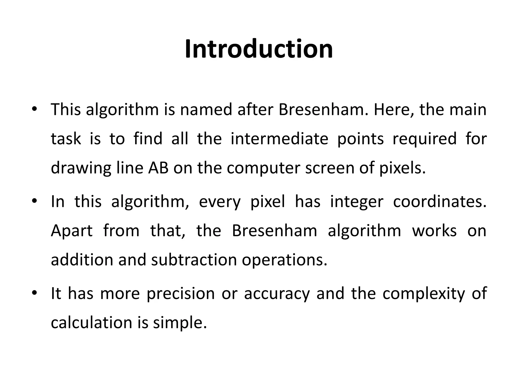 Bresenhems line Genration derivation for Mtech | PDF