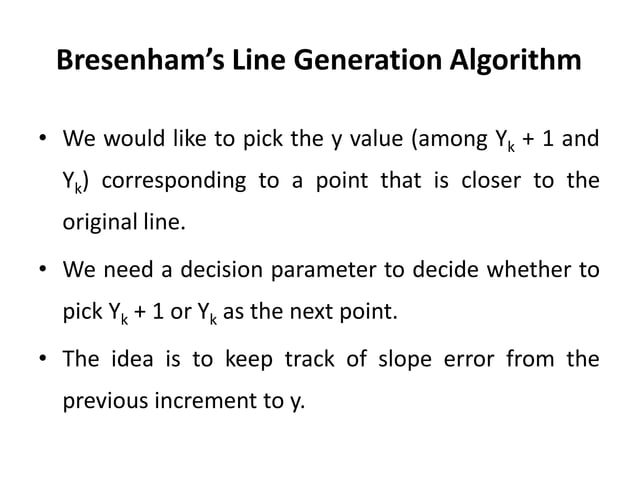 Bresenhems line Genration derivation for Mtech | PDF | Computing ...