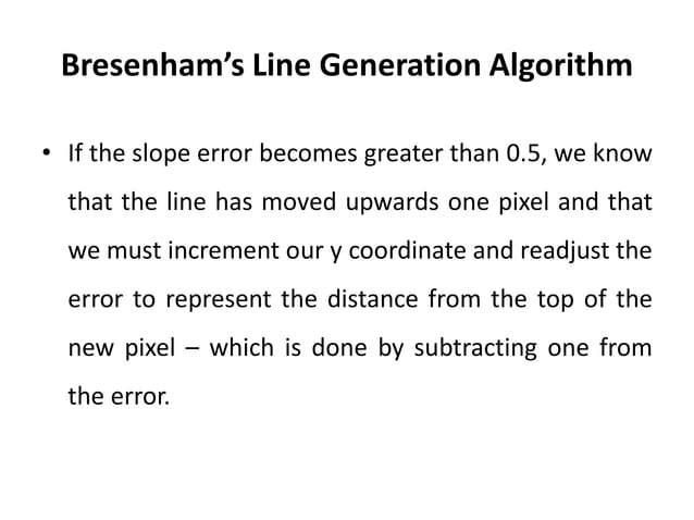 Bresenhems line Genration derivation for Mtech | PDF | Computing ...