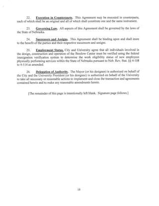 Breslow Ice Arena Operating Agreement (As Considered by Regents) | PDF