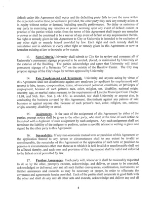 Breslow Ice Arena Operating Agreement (As Considered by Regents) | PDF