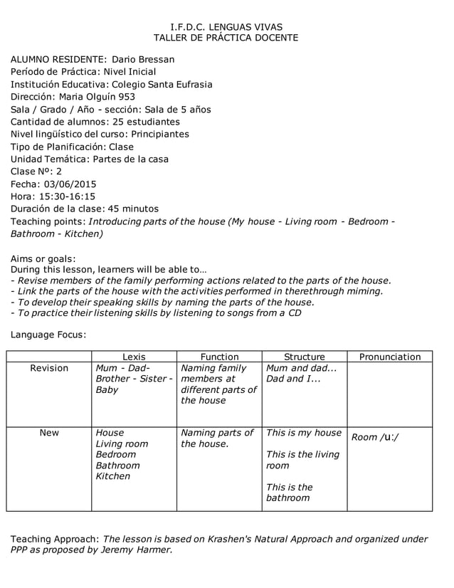 Lesson plan kinder 2 | DOCX