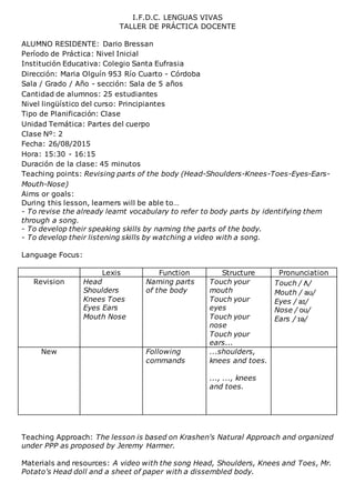 Lesson Plan Kinder 5 | DOCX