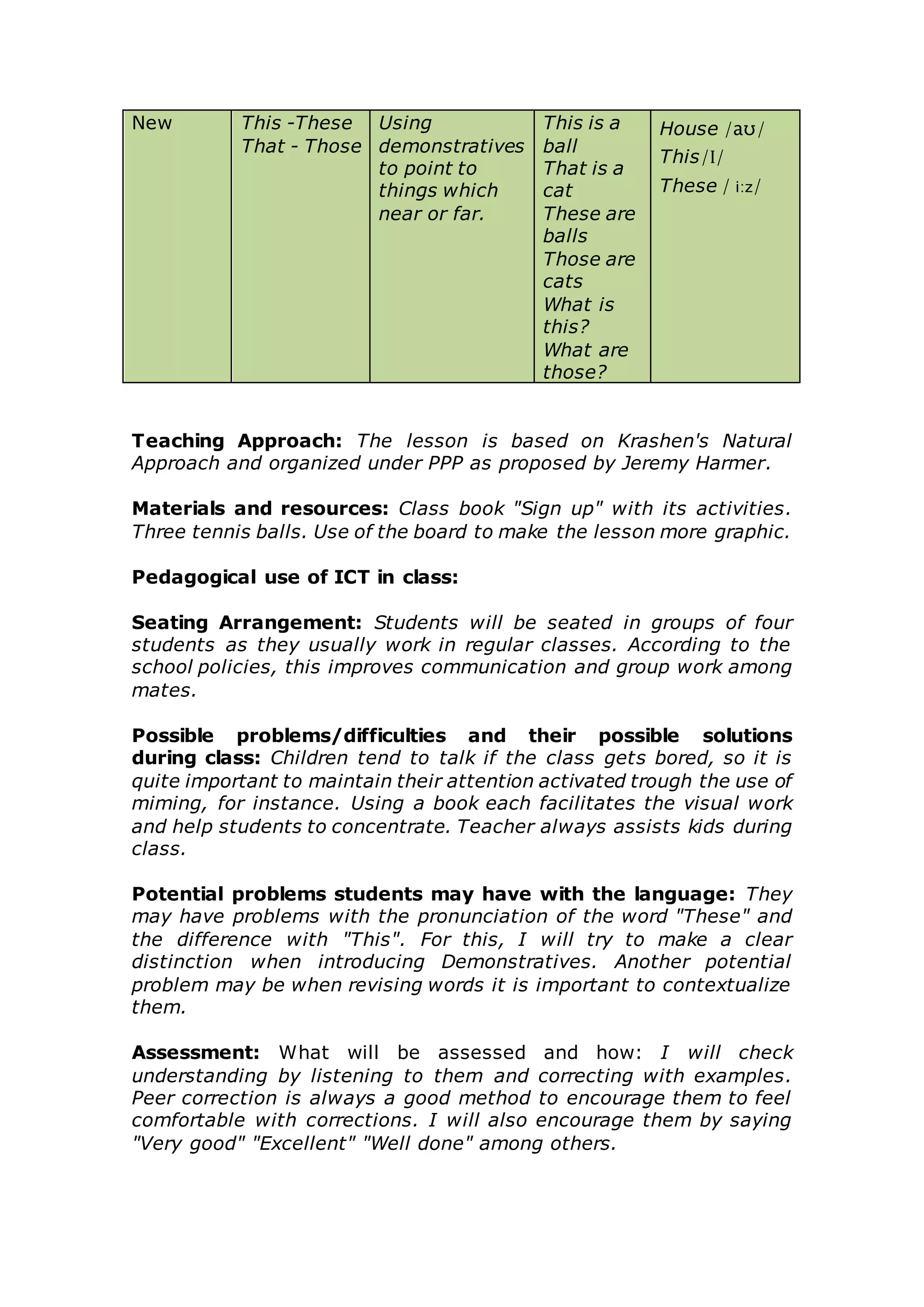 Lesson Plan Primary 1 | DOCX
