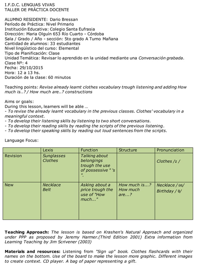 Lesson Plan Primary 4 | PDF