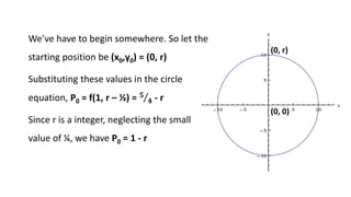 Bressenham’s Midpoint Circle Drawing Algorithm | PPT | Free Download