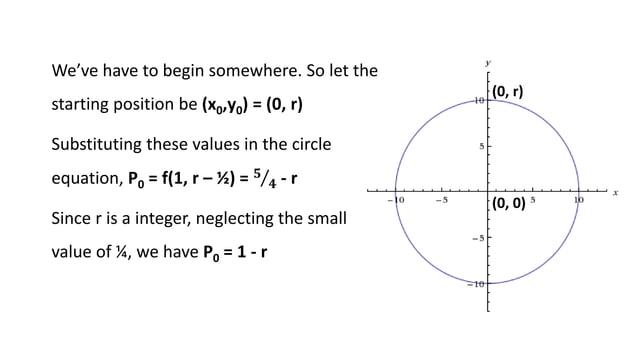 Bressenham’s Midpoint Circle Drawing Algorithm | PPT | Free Download