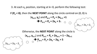 Bressenham’s Midpoint Circle Drawing Algorithm | PPTX