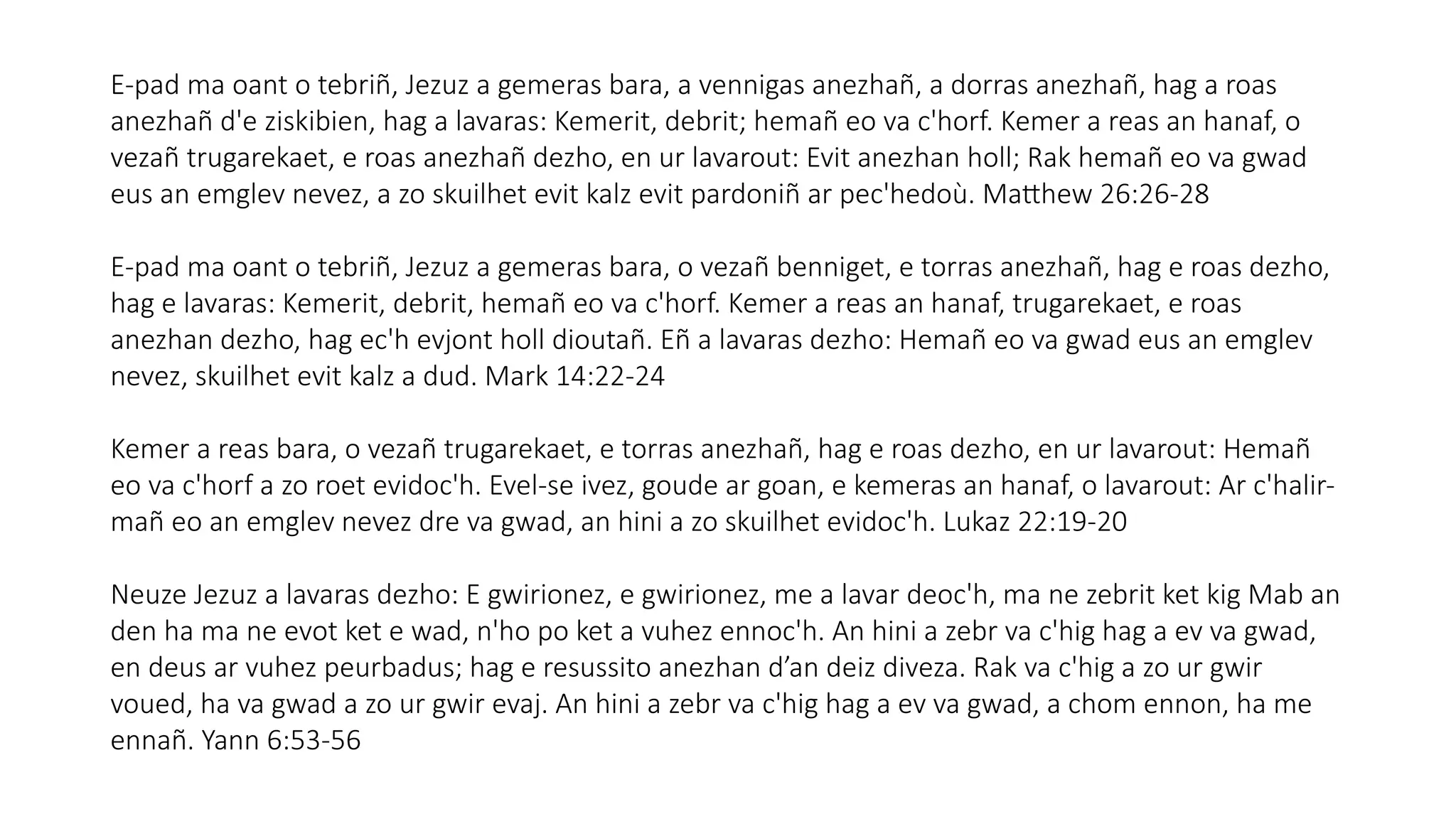 Breton (Brezhoneg) - Gwad prizius Jezuz-Krist - The Precious Blood of ...