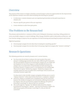 Amazon research memo | PDF